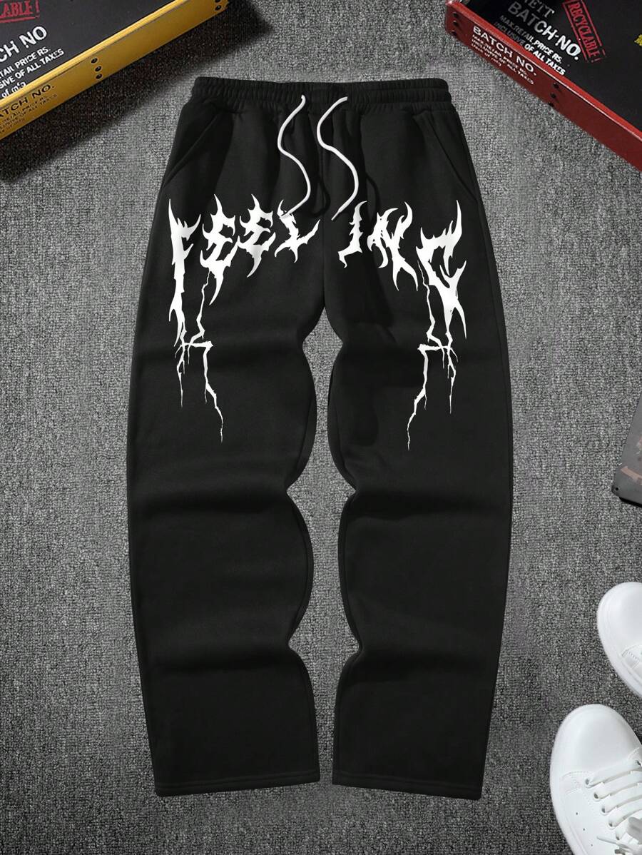 Manfinity EMRG Men's Drawstring Waist Letter Printed Jogger Pants | SHEIN USA