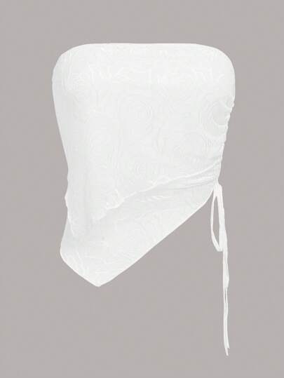 SHEIN ICON Women's Y2k White Solid Color Tube Top With Open Back | SHEIN UK