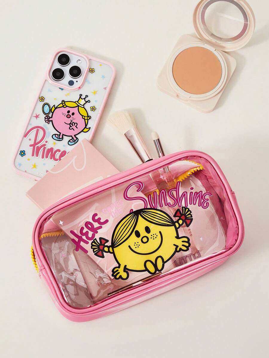 Mr Men Little Miss X SHEIN Cartoon Semi-Transparent Cute And Fun Pink ...