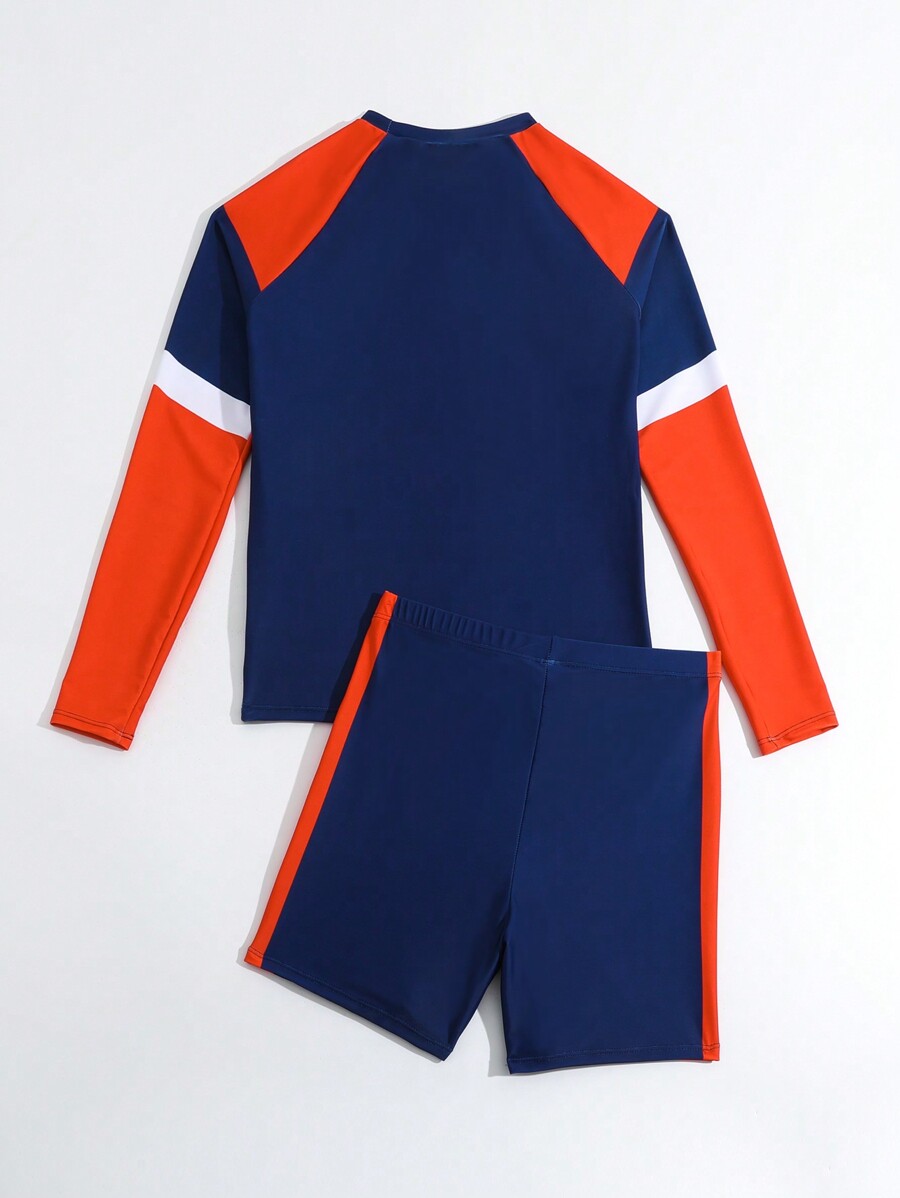 Ensemble De Maillot De Bain Rash Guard Imprimé Numérique Et Lettre Pour ...