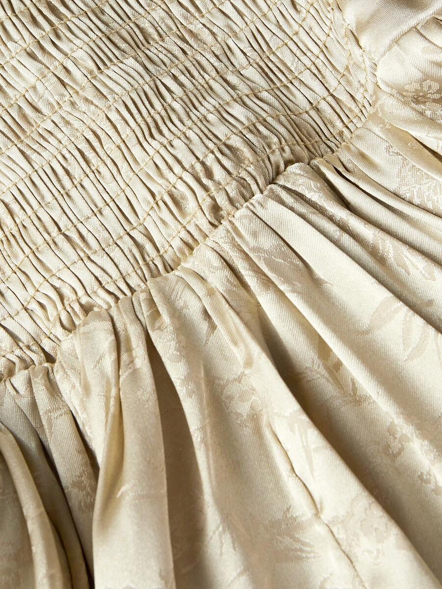 SHEINNeu Women's Ballet Bow Coquette Contrast Lace Ruffle Hem Short ...