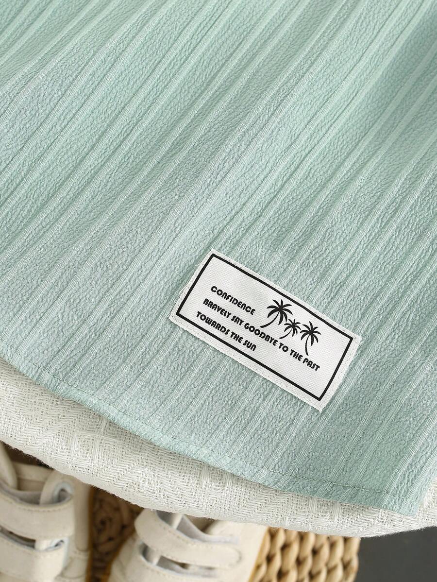 SHEIN 2 szt./zestaw chłopcy I Stylowy Pofałdowany Koszula I Zestaw ...