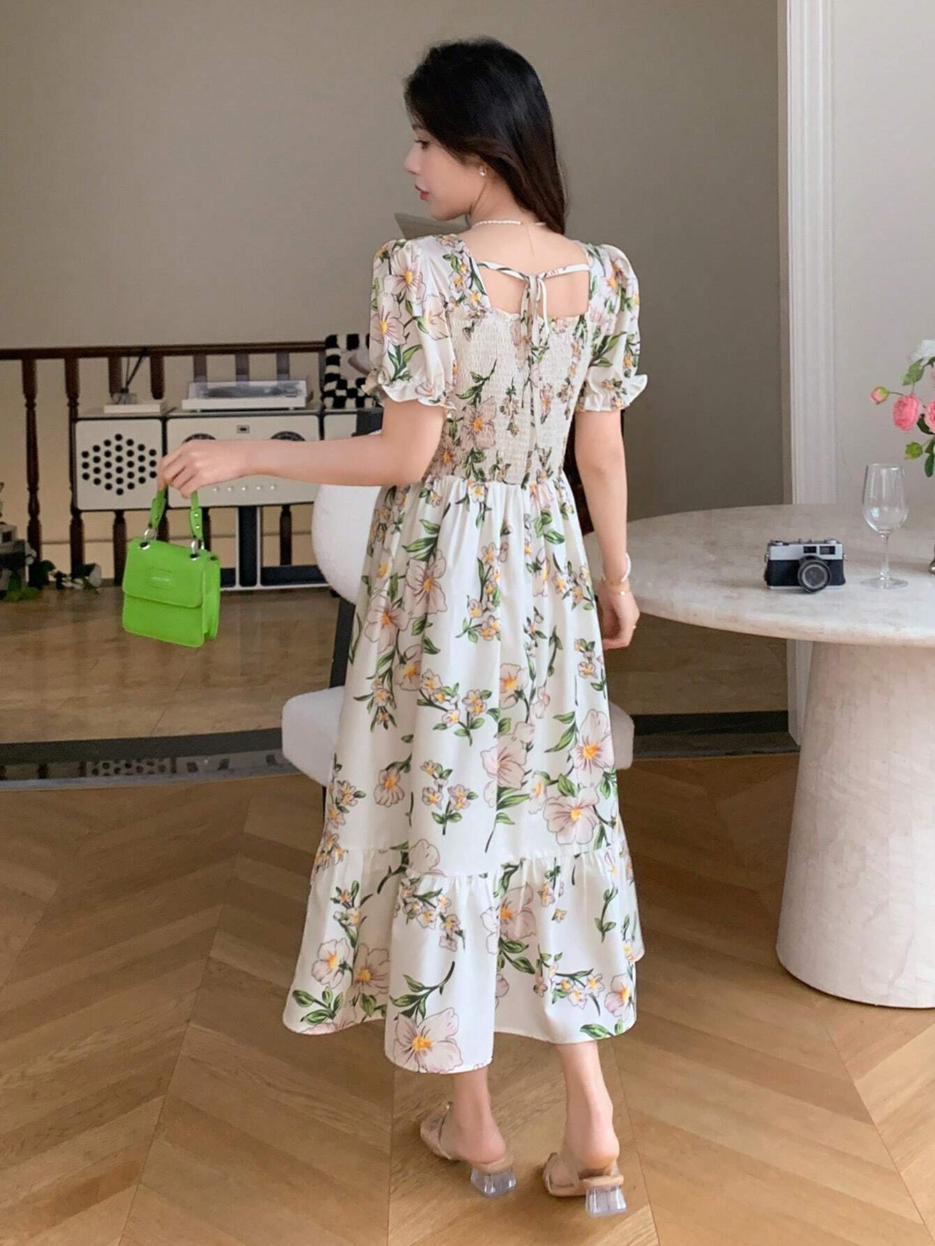 DAZY Floral Print Wrap Short Sleeve Dress | SHEIN USA