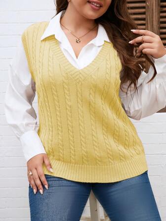 Plus Size Sweater Vests | Fashion Plus Size Sweater Vests | SHEIN USA