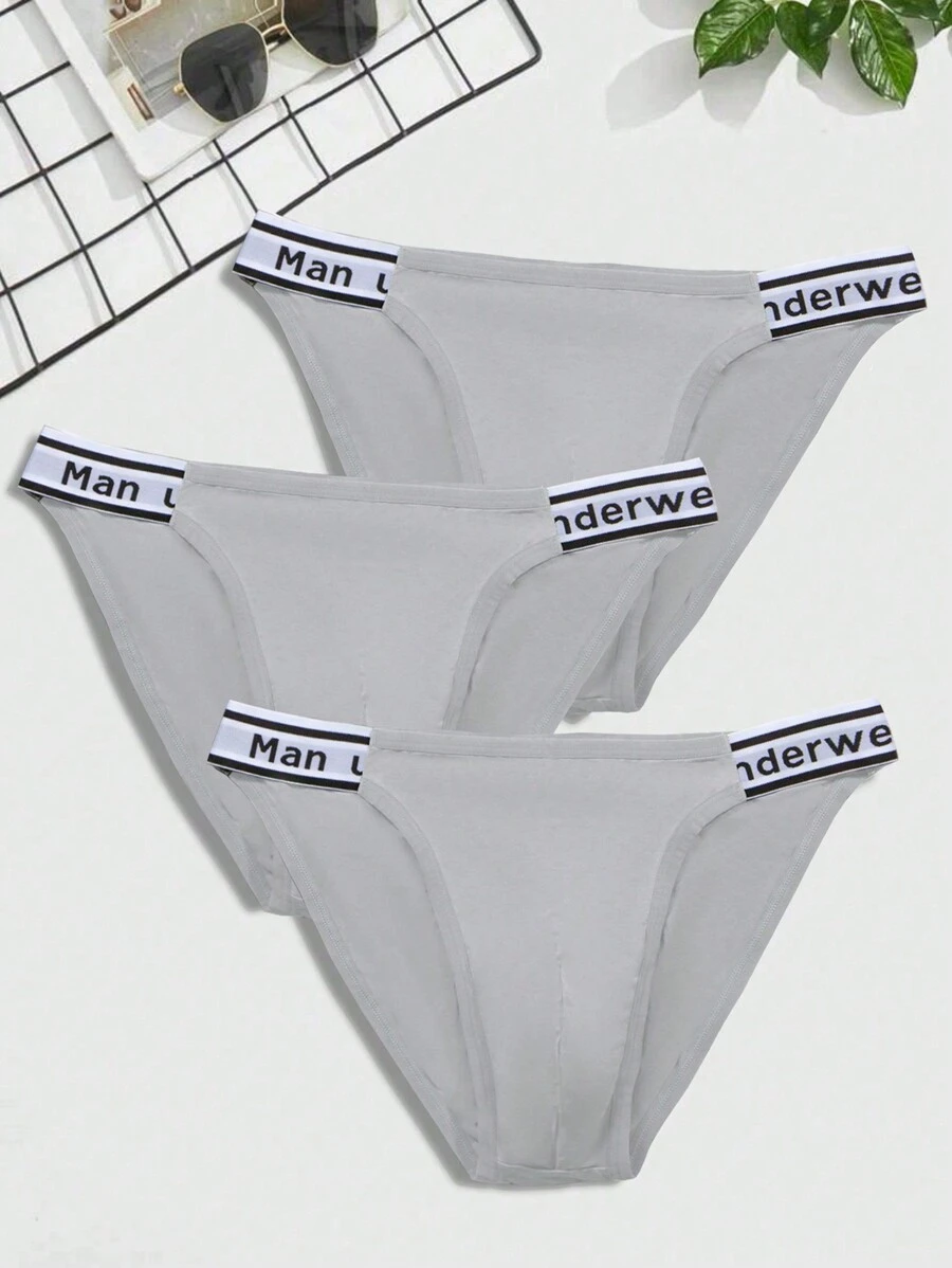 Men's Three-Pack Triangle Underwear With Lettered Woven Waistbands ...