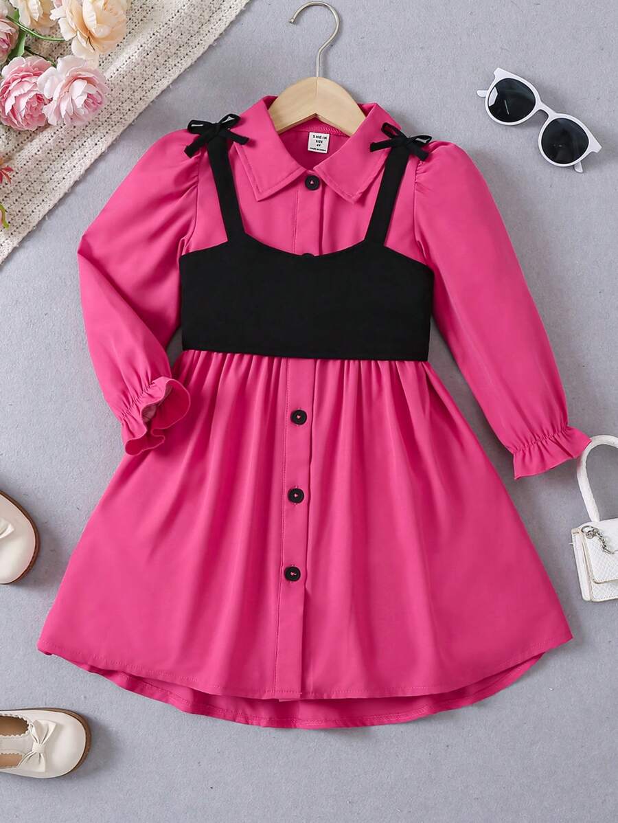 SHEIN Kids FANZEY Young Girl Solid Color Shoulder Knot Tank Top And ...