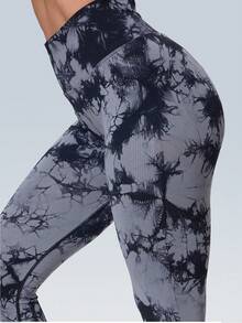Tie Dye Yoga Contour Butt Lifting Scrunch Leggings For Women Workout ...