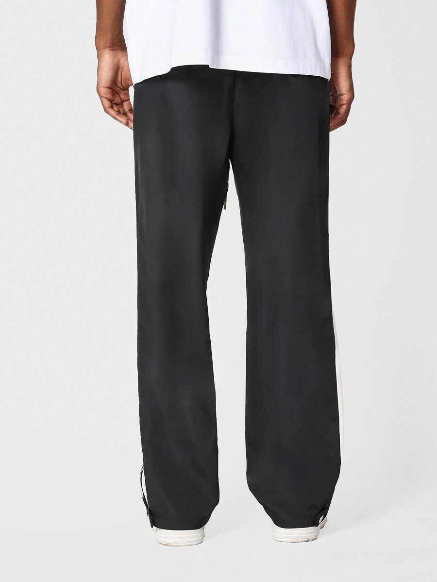 SUMWON Flare Fit Contrast Panel Joggers With Side Zip | SHEIN USA