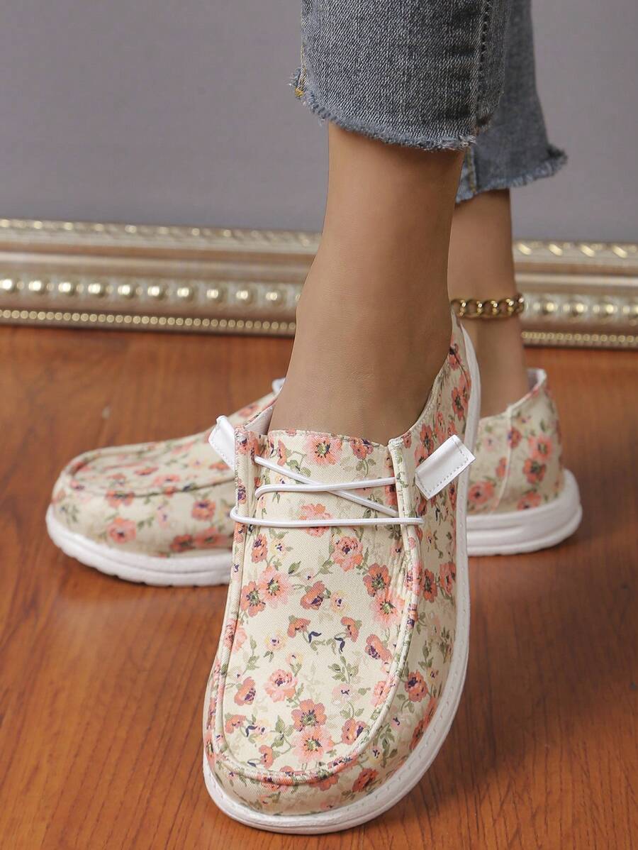 Women's Size Flat Shoes, Simple Round Toe Fashionable Casual Shoes ...