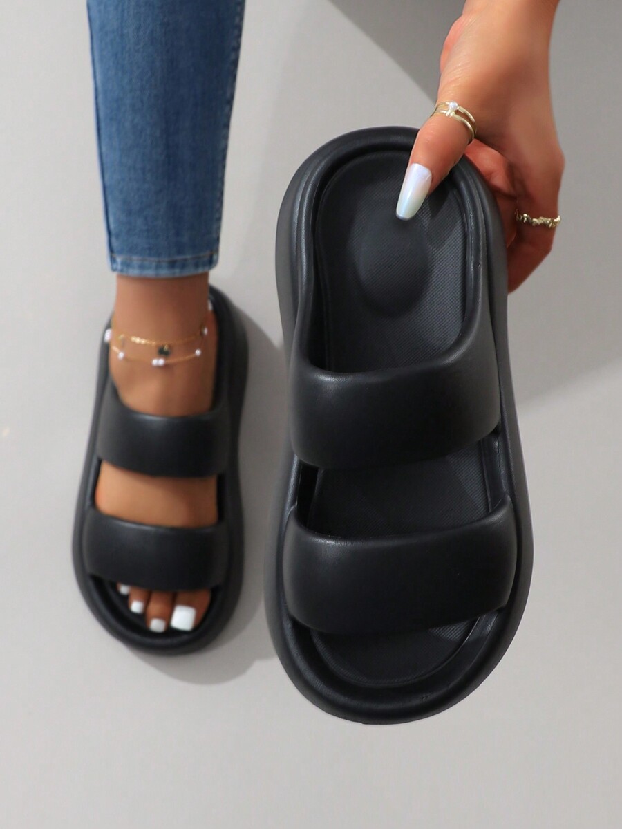 Simple Style Women's Slip-On Flat Slippers, Anti-Slip Beach House ...