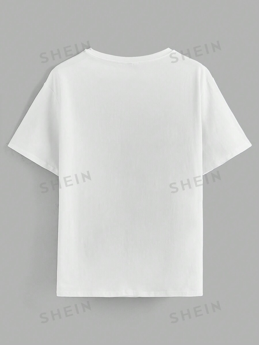 FRIENDS X SHEIN Slogan Graphic Drop Shoulder Tee I SPEAK FLUENT FRIENDS ...