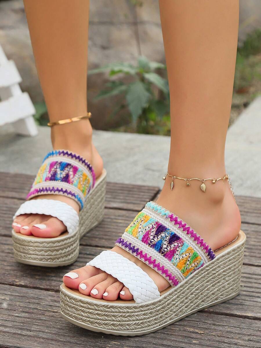 Women's Wedge & Platform Sandals With Vintage Western Style Rope ...