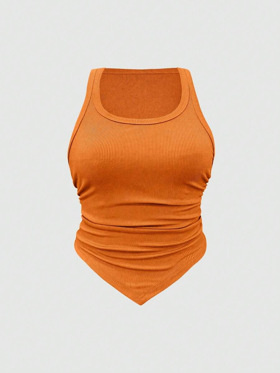 SHEIN Essnce Women's Zigzag Hem Pointed Pleat Tank Tops Set In Multiple ...