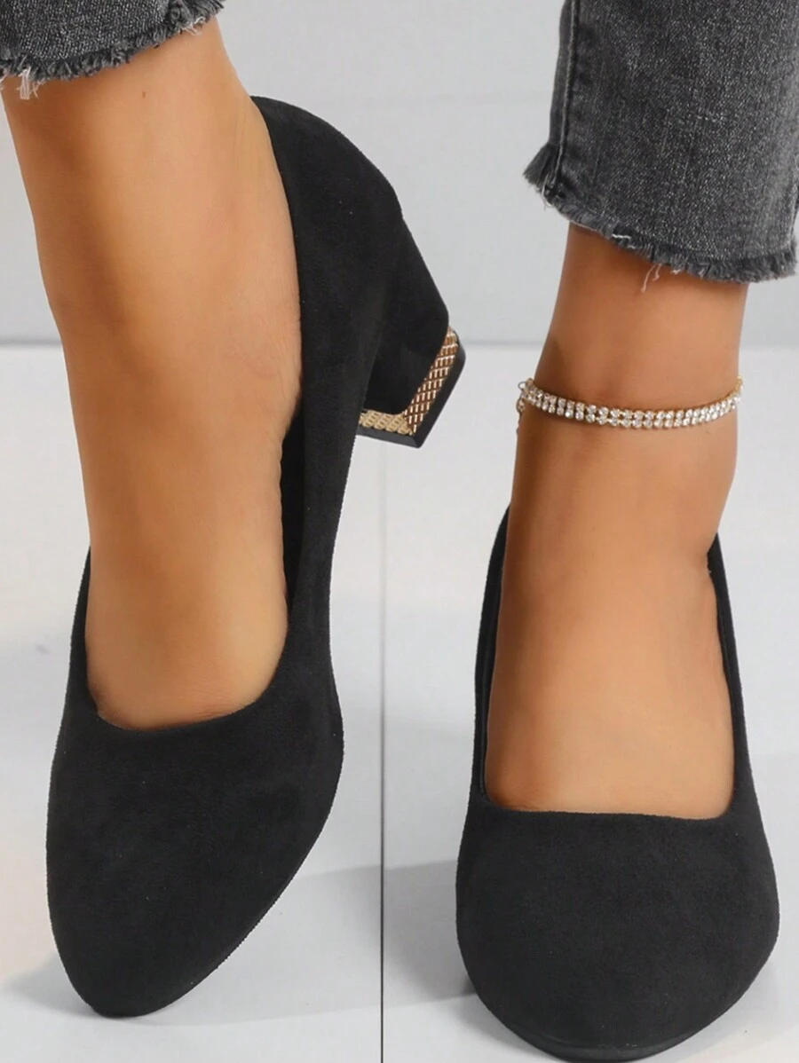 Women's Summer High-Heeled Pumps, New 2024 Chunky Heel And Versatile ...