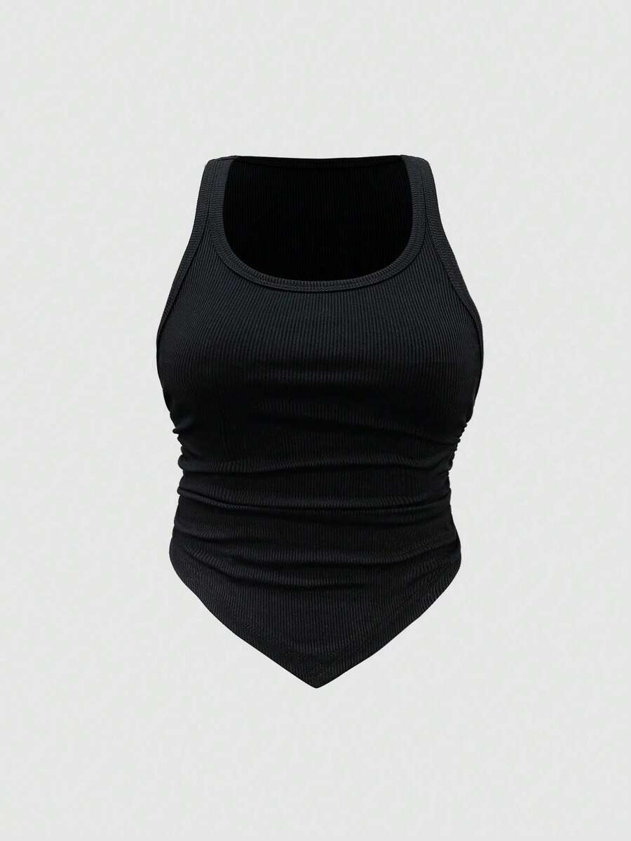 SHEIN Essnce Women's Zigzag Hem Pointed Pleat Tank Tops Set In Multiple ...