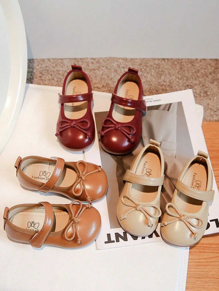 Fashionable Butterfly Knot Girls' Princess Shoes, Korean Style Soft ...