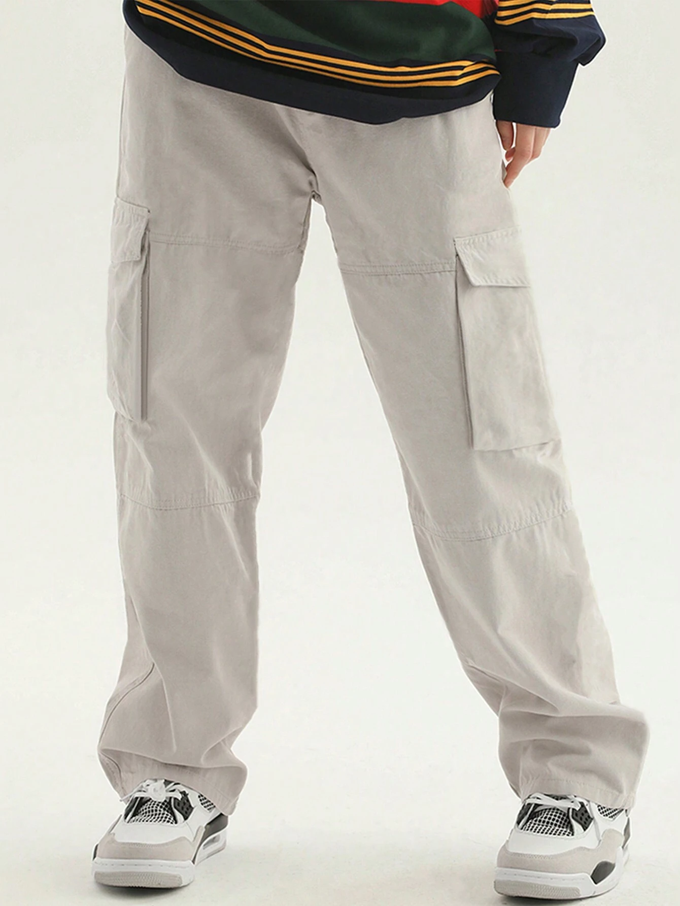 Manfinity EMRG Men's Solid Color Pocket Design Versatile Fashion Cargo ...