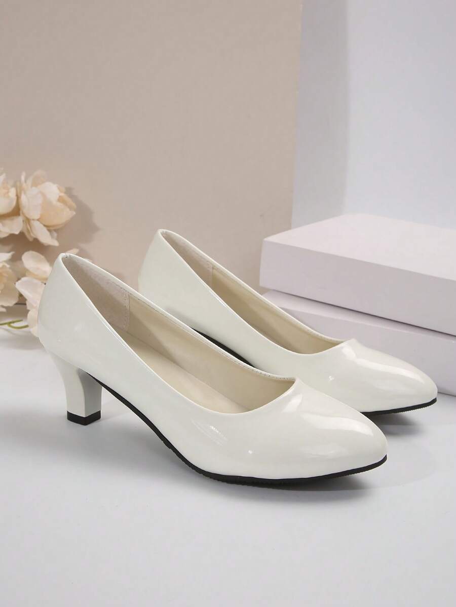 Women's Spring Classic Pointed Toe Stiletto Heels Patent Leather ...