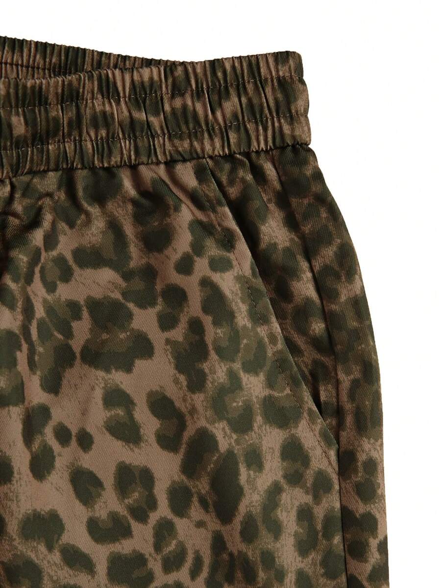 Manfinity Hypemode Men's Leopard Print Elastic Waist Pants | SHEIN