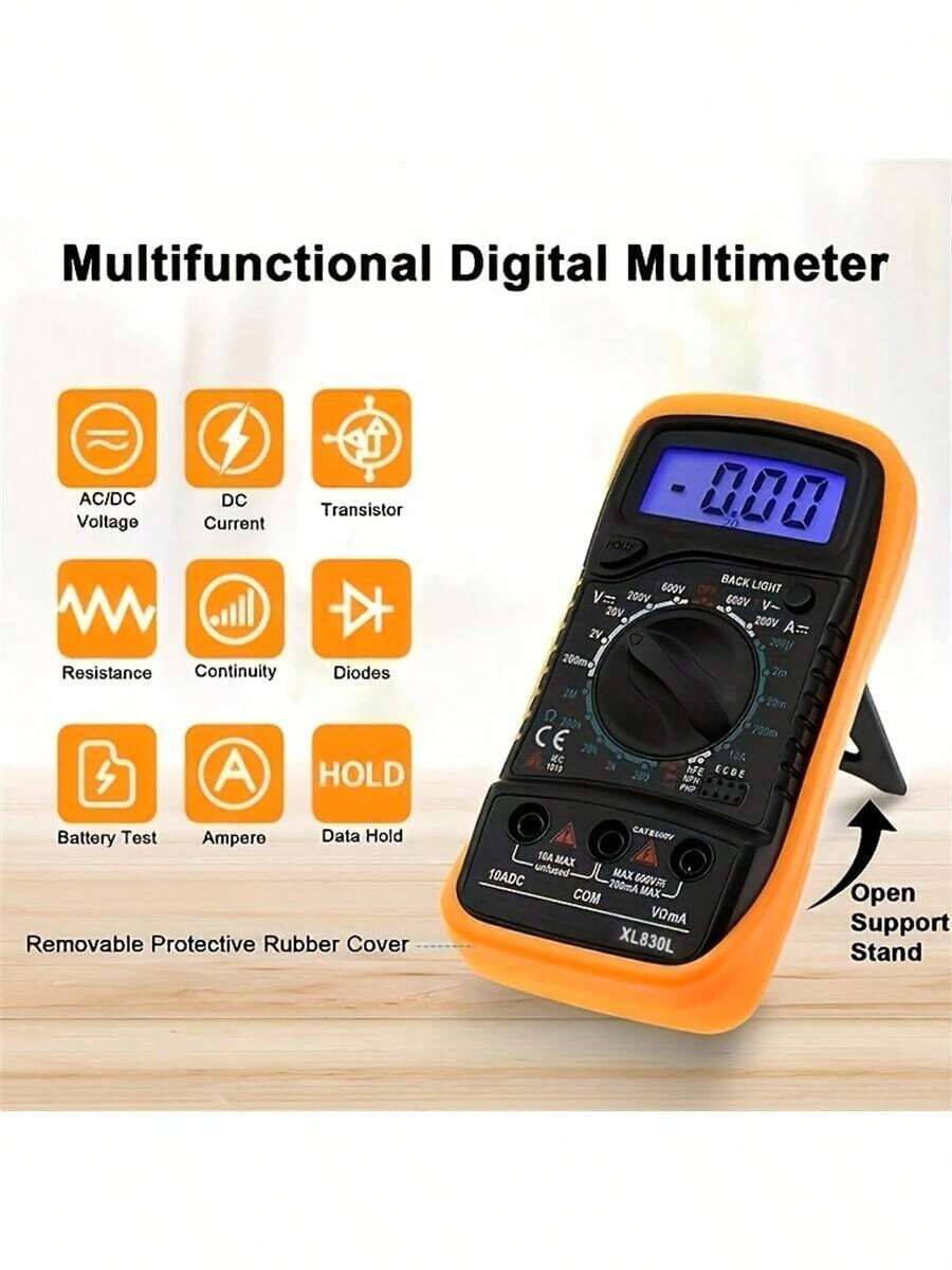 Professional Multimeter, Digital Tester Manual Range Voltage Meter Hz ...