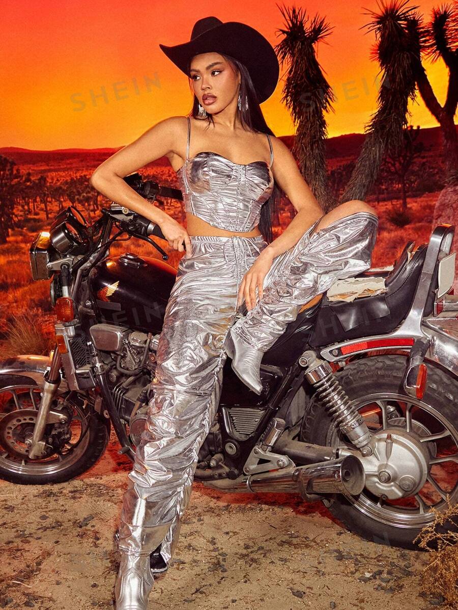 SHEIN SXY Summer/Music Festival/Concert/Party/Rave Outfits,Silver ...