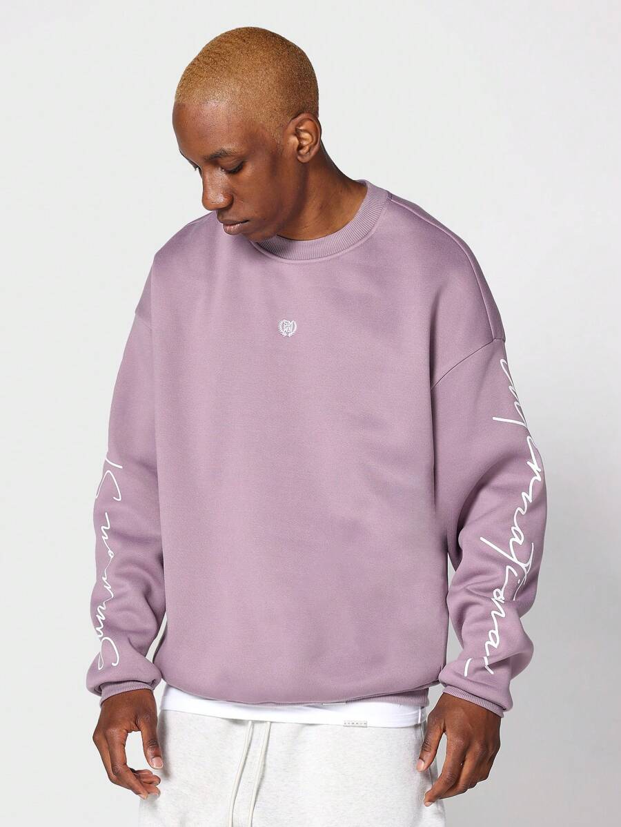 SUMWON Crew Neck Sweatshirt With Graphic Print | SHEIN USA