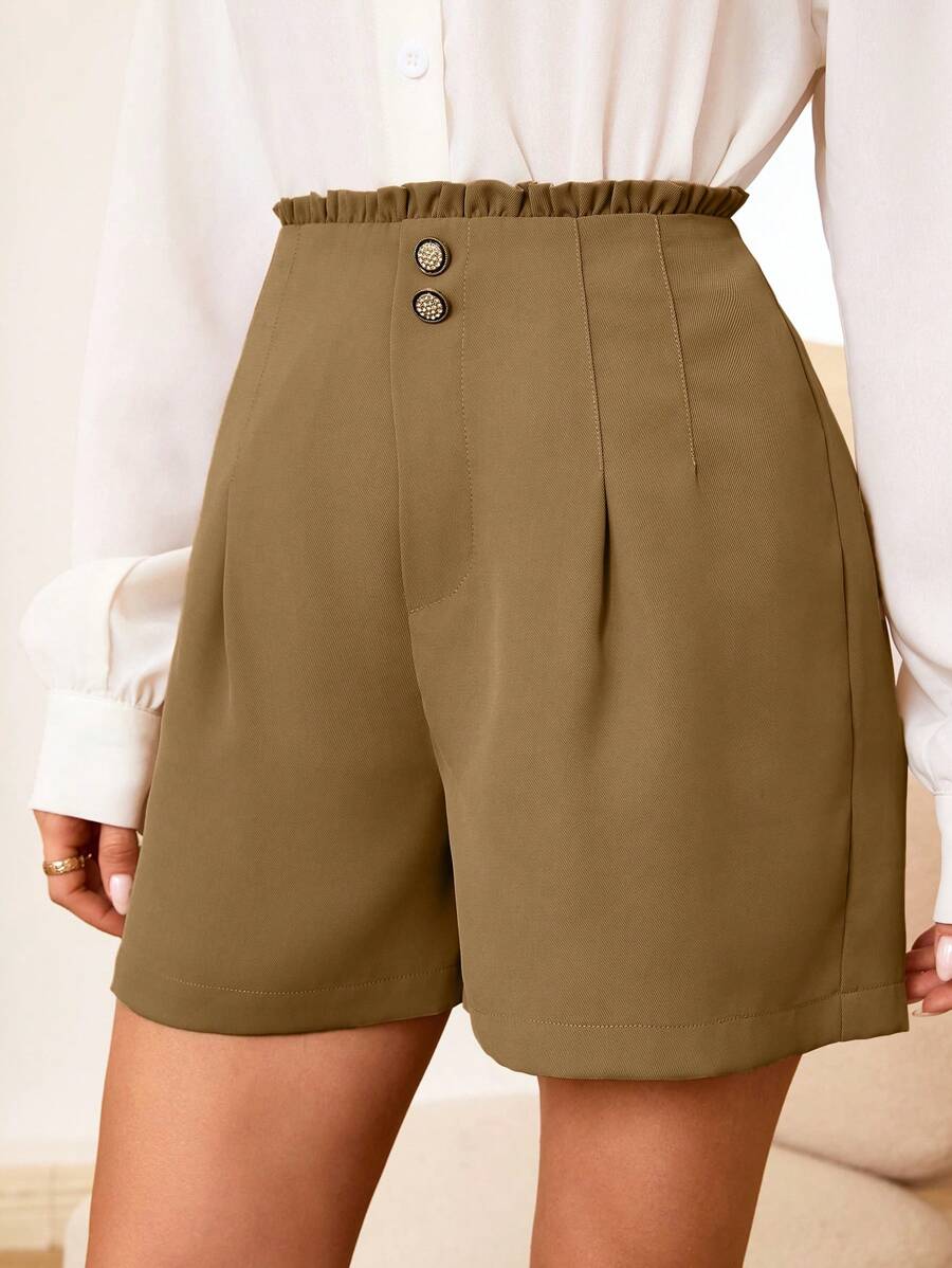 Aveloria Modichic Faux Fly Zipper High Waist Spliced Shorts With ...