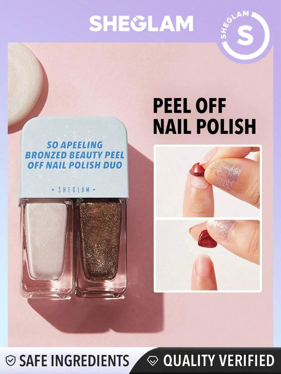 SHEGLAM So Apeeling Bronzed Beauty Peel Off Nail Polish Duo | SHEIN USA