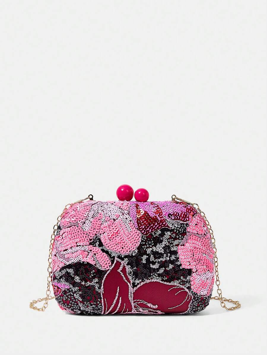 SHEIN VCAY Bolsa Clutch Rosa Glitter | SHEIN PT