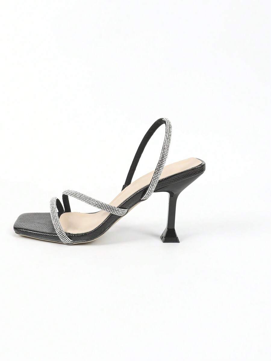 Women's Silver High Heel Sandals, Fashionable, Comfortable, Simple ...