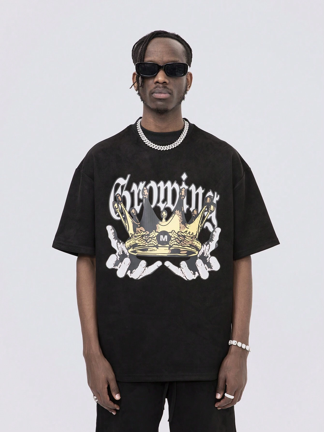 Mt99 Men's Vintage Summer Short Sleeve T-Shirt With Letter & Crown ...