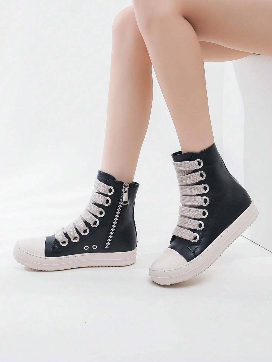 Alan Vincent New Style Women Boots High-Top Black Boots Thigh High ...