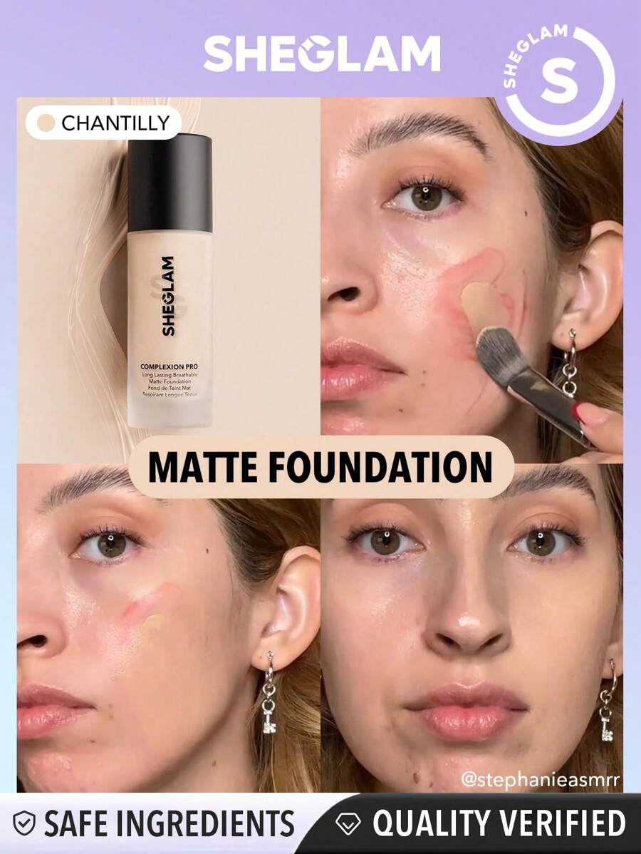 SHEGLAM Base De Maquillaje Mate Transpirable De Larga DuracióN ...