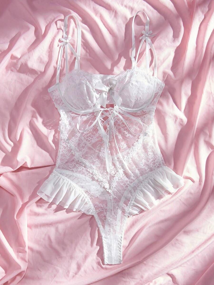 SHEIN Women's Sexy Lace Bodysuit Open Back Lingerie | SHEIN USA