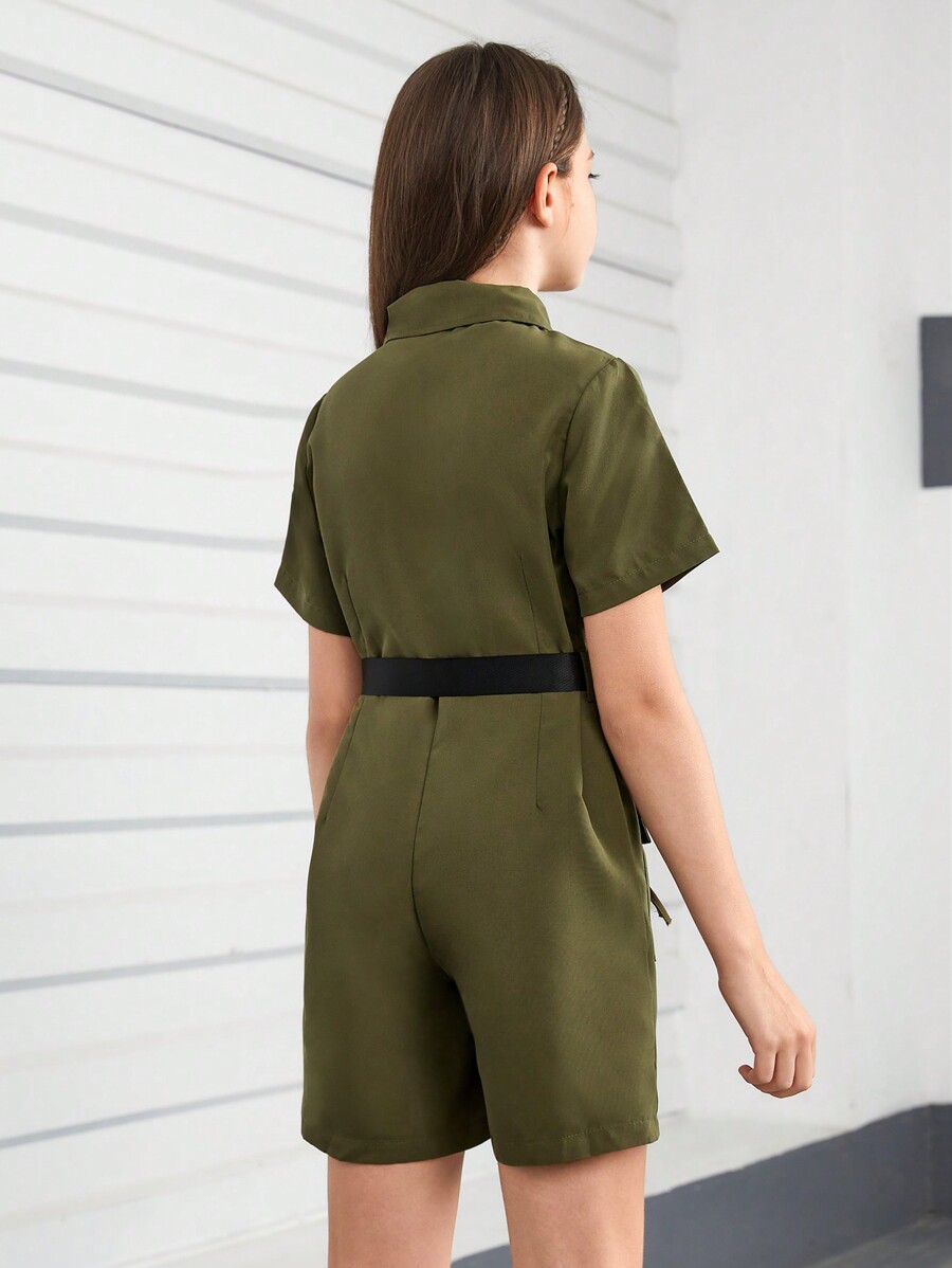 SHEIN Cool & Stylish Tween Girls' Romper With Cargo Style | SHEIN UK