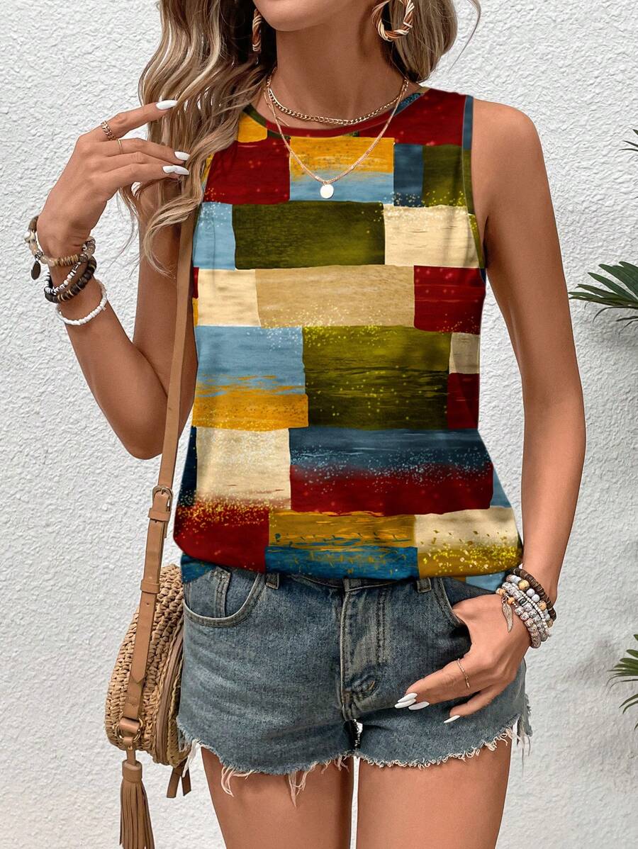 EMERY ROSE Women's Solid Color Crew Neck Casual Ribbed Knit Tank Top ...
