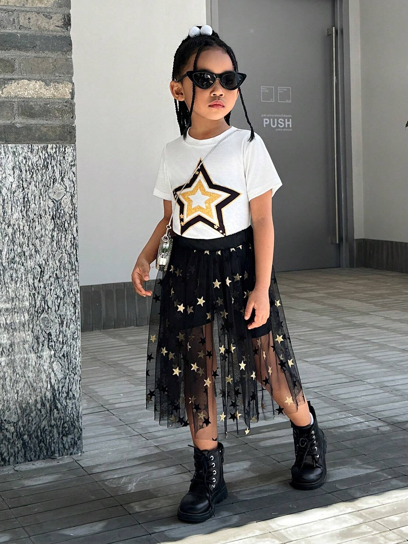 SHEIN Young Girl Music Festival Cool Concert Performance Star Printed ...