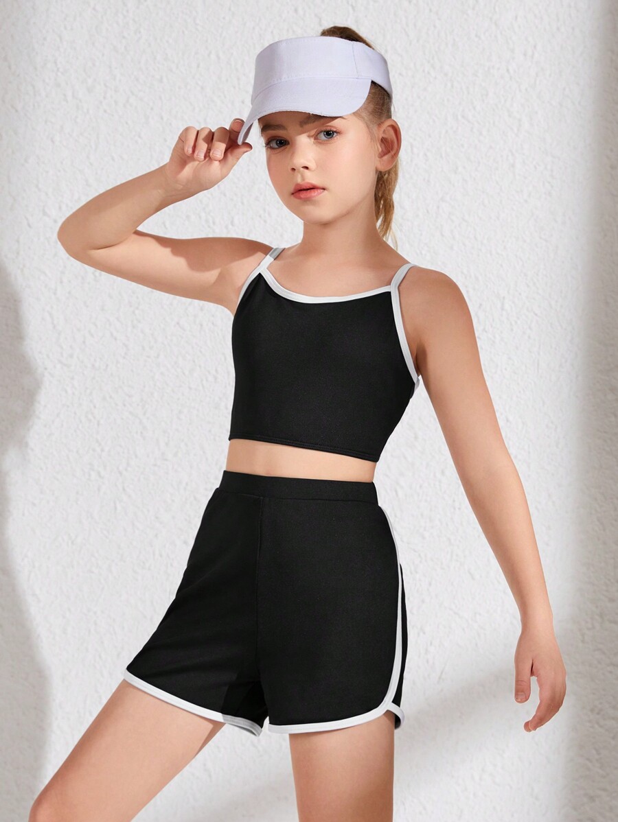 SHEIN Tween Girl Color Block Athletic Wear | SHEIN UK
