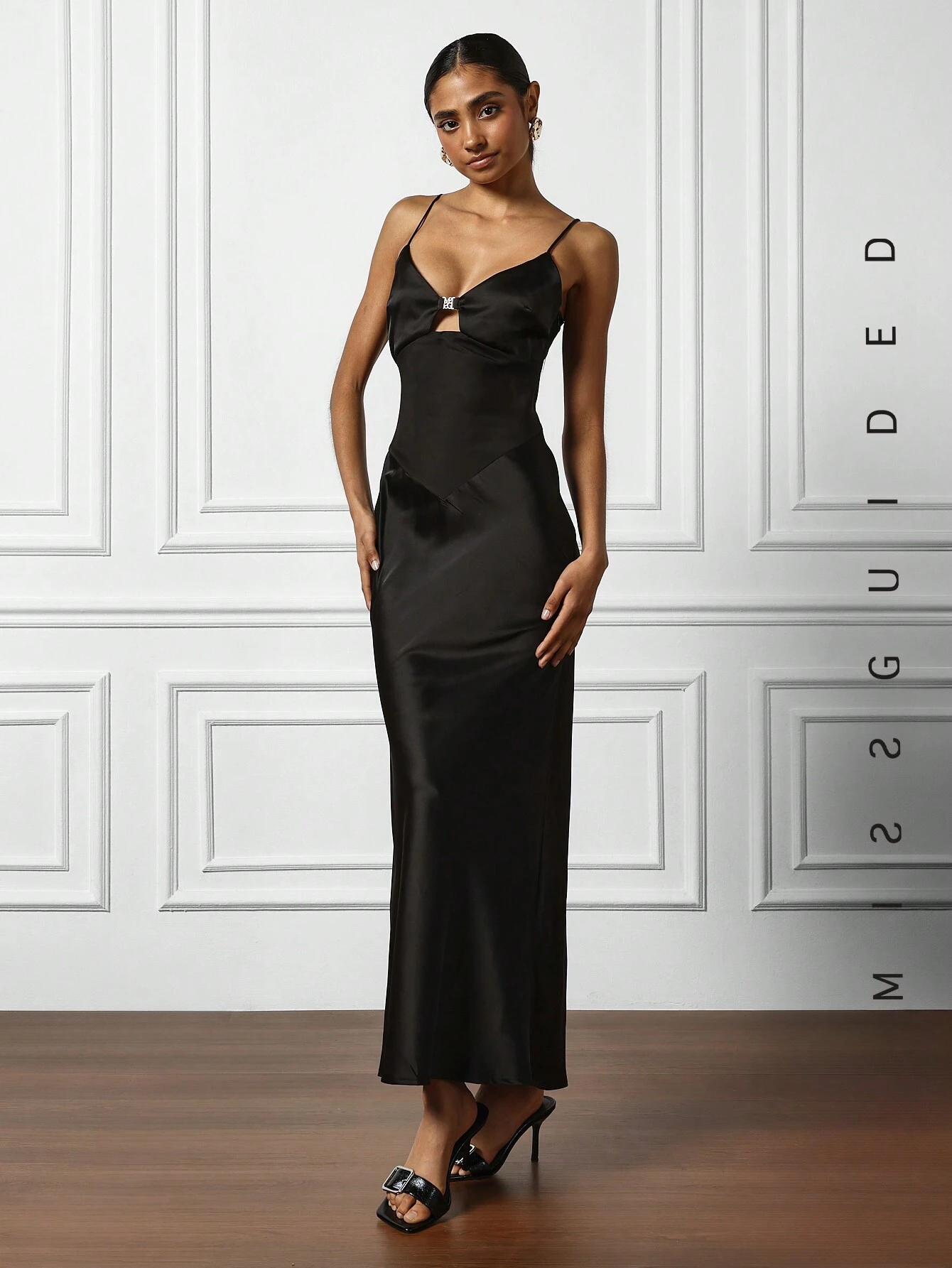 MISSGUIDED Satin Cut Out Detail Maxi Slip Dress | SHEIN EUR