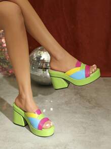 Women's Multicolor Open Toe High Heel Sandals | SHEIN USA