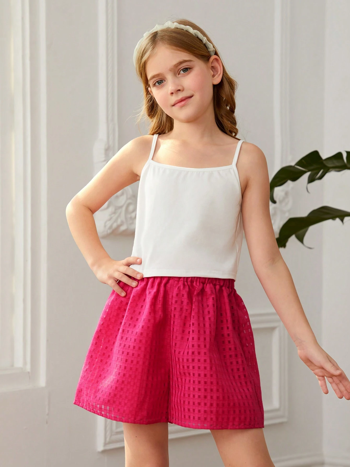 SHEIN 3 Stücke/set Lässiges Hemd, Kurze Hose Aus Gewebtem Material Und Gestrickte Tank Top Für ...