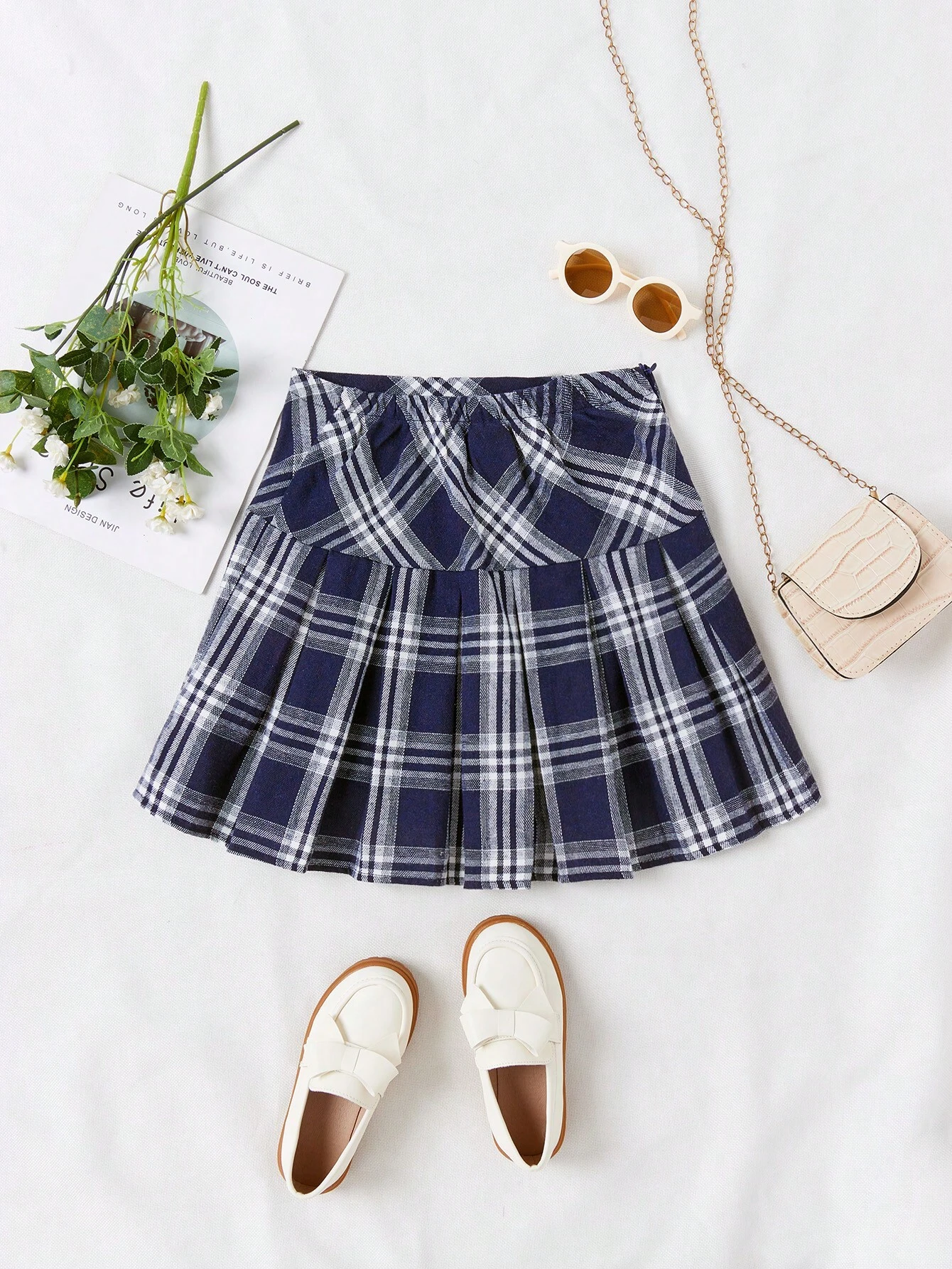 SHEIN Tween Girl Sports Street Style Plaid Woven Short Skirt | SHEIN EUR