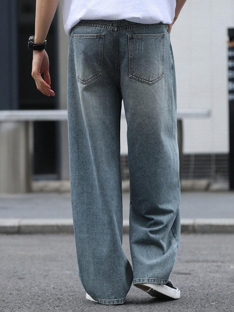 DAZY Men's Street-Style Loose Fit Mid-Rise Jeans Baggy Jeans | SHEIN USA