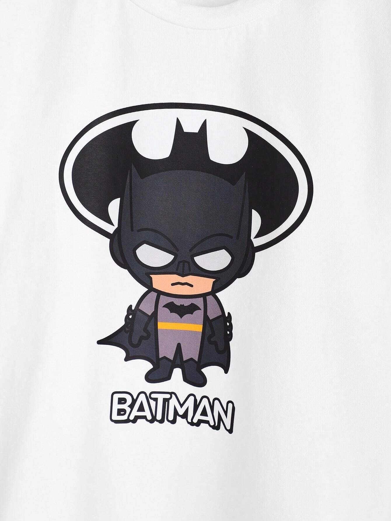 BATMAN X SHEIN Young Boy Casual Cartoon & Letter Printed Short Sleeve T ...