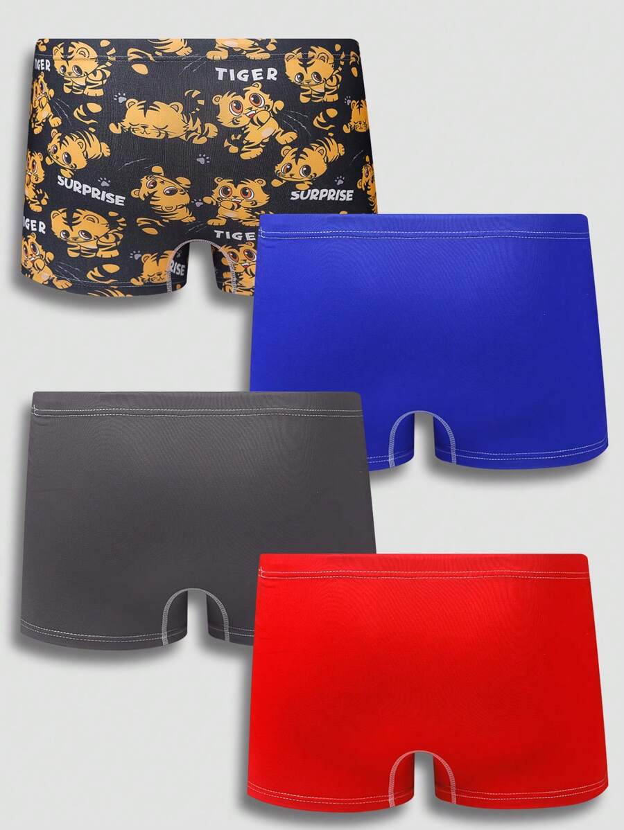 Teen Boy's Simple Tiger Printed Square Leg Boxer Briefs | SHEIN EUR