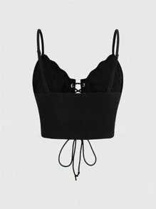 ROMWE PUNK Top cami cadarço na frente | SHEIN Brasil