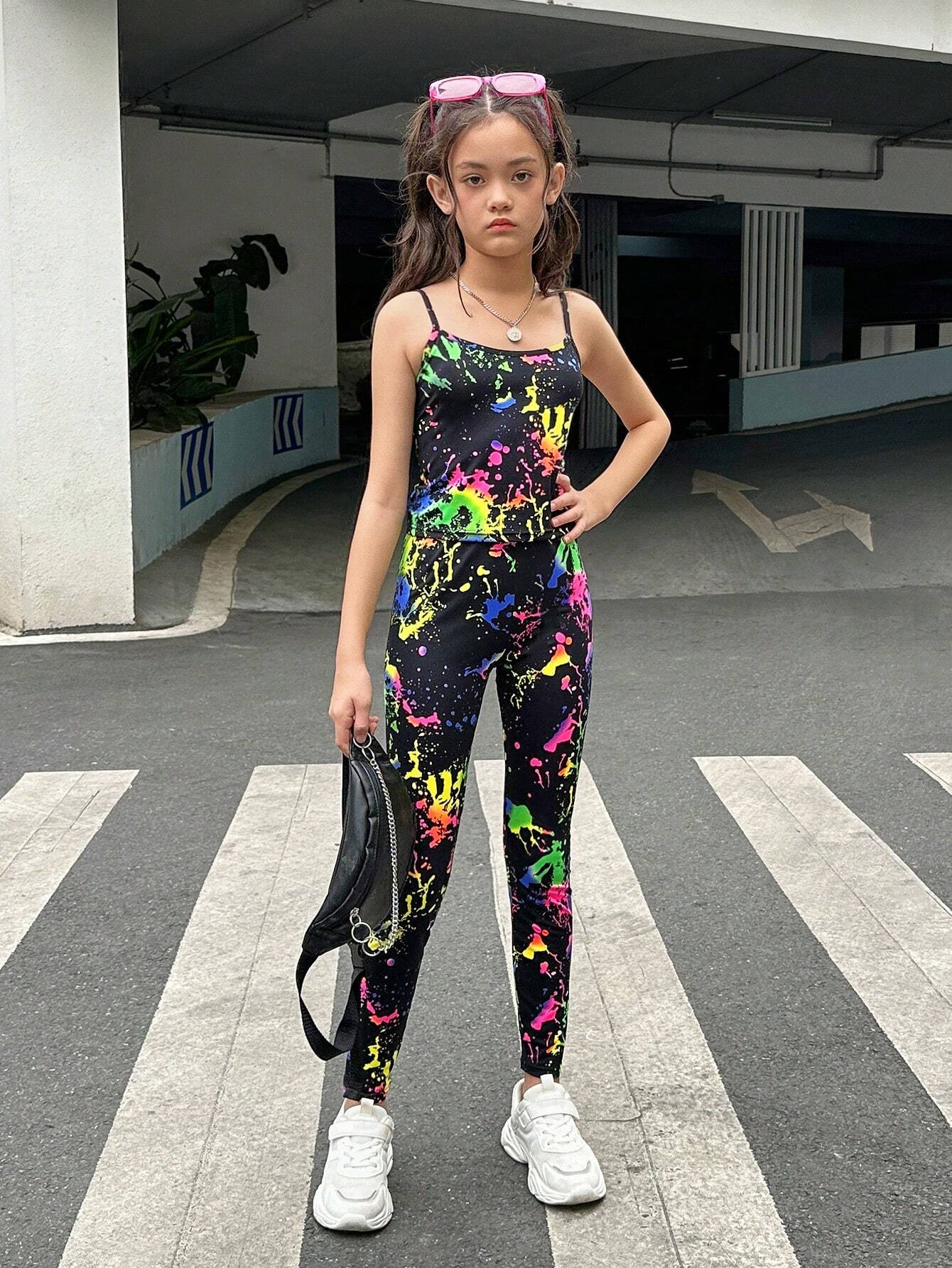 SHEIN Tween Girls' Sports & Street Style Knitted Reflective Camisole ...