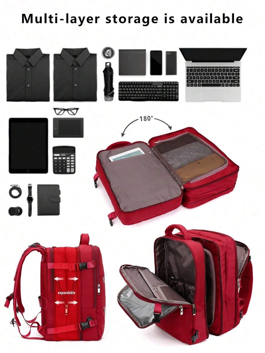 Usb Charging Large Capacity Expandable Shoulder Backpack Approved By ...