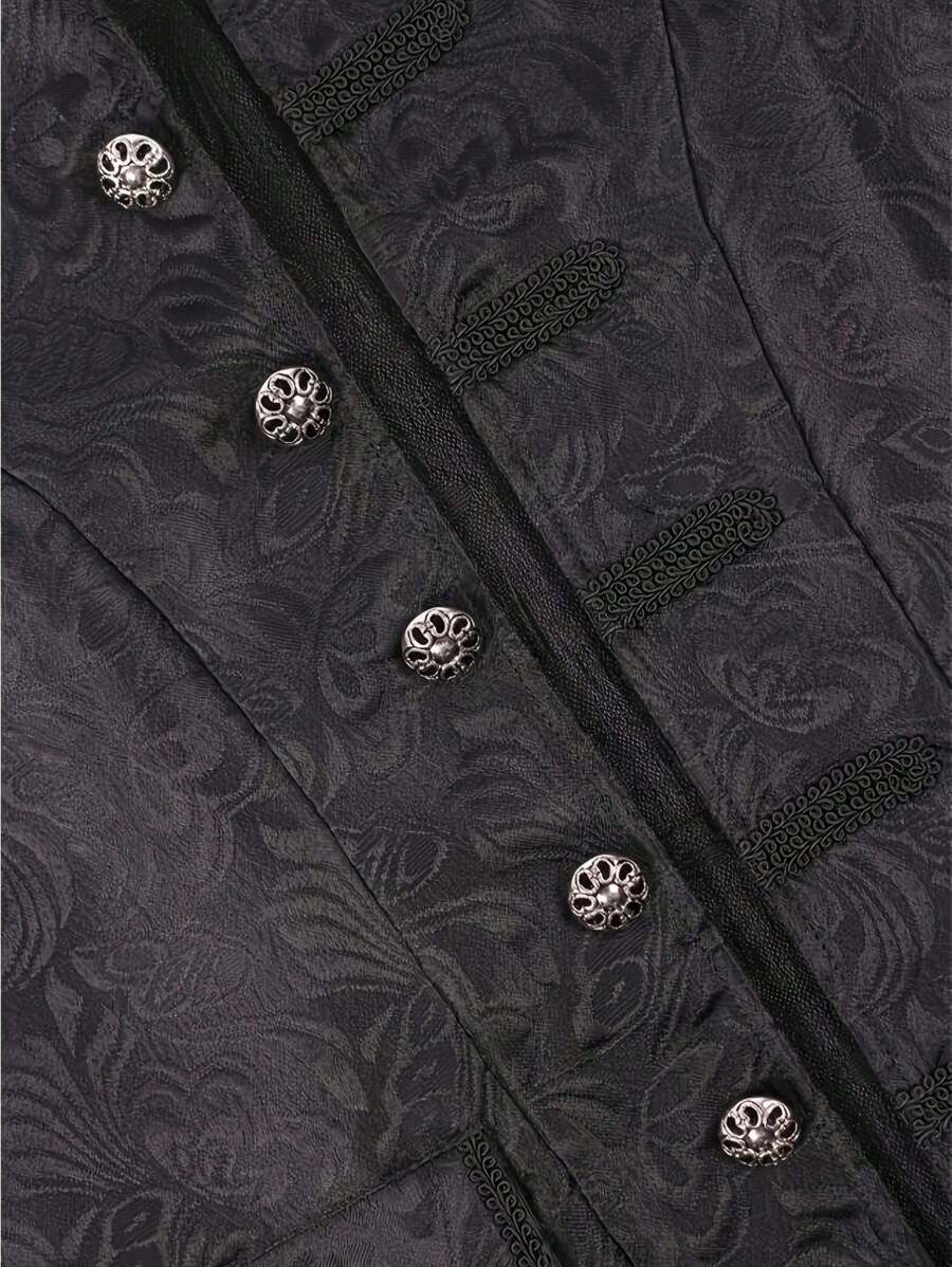 Gothic Overcoat Steampunk Embroidered Victorian Jacket Vintage Tailcoat Medieval Frock Coat