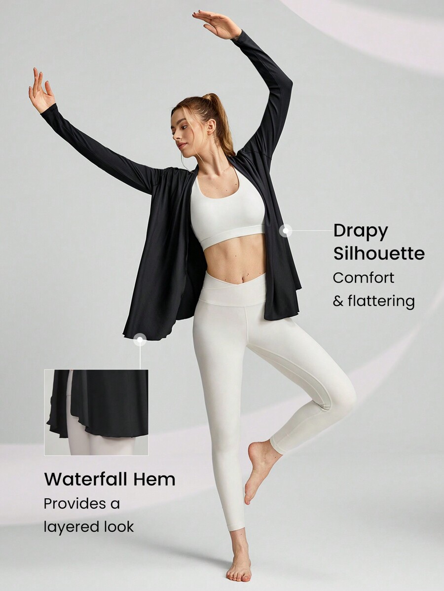 GLOWMODE Modal Draped Sleeve Jacket Ballet Dance Studio Daily Summer ...